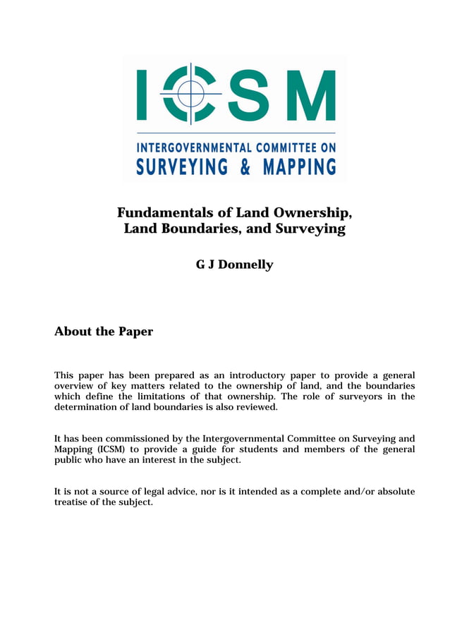 Fundamentals of land_ownership_land_boundaries_and_surveying | PDF
