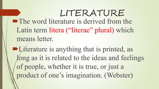 Fundamentals of literature | PPTX