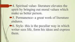 Fundamentals of literature | PPTX