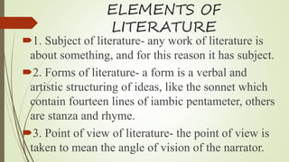 Fundamentals of literature | PPTX