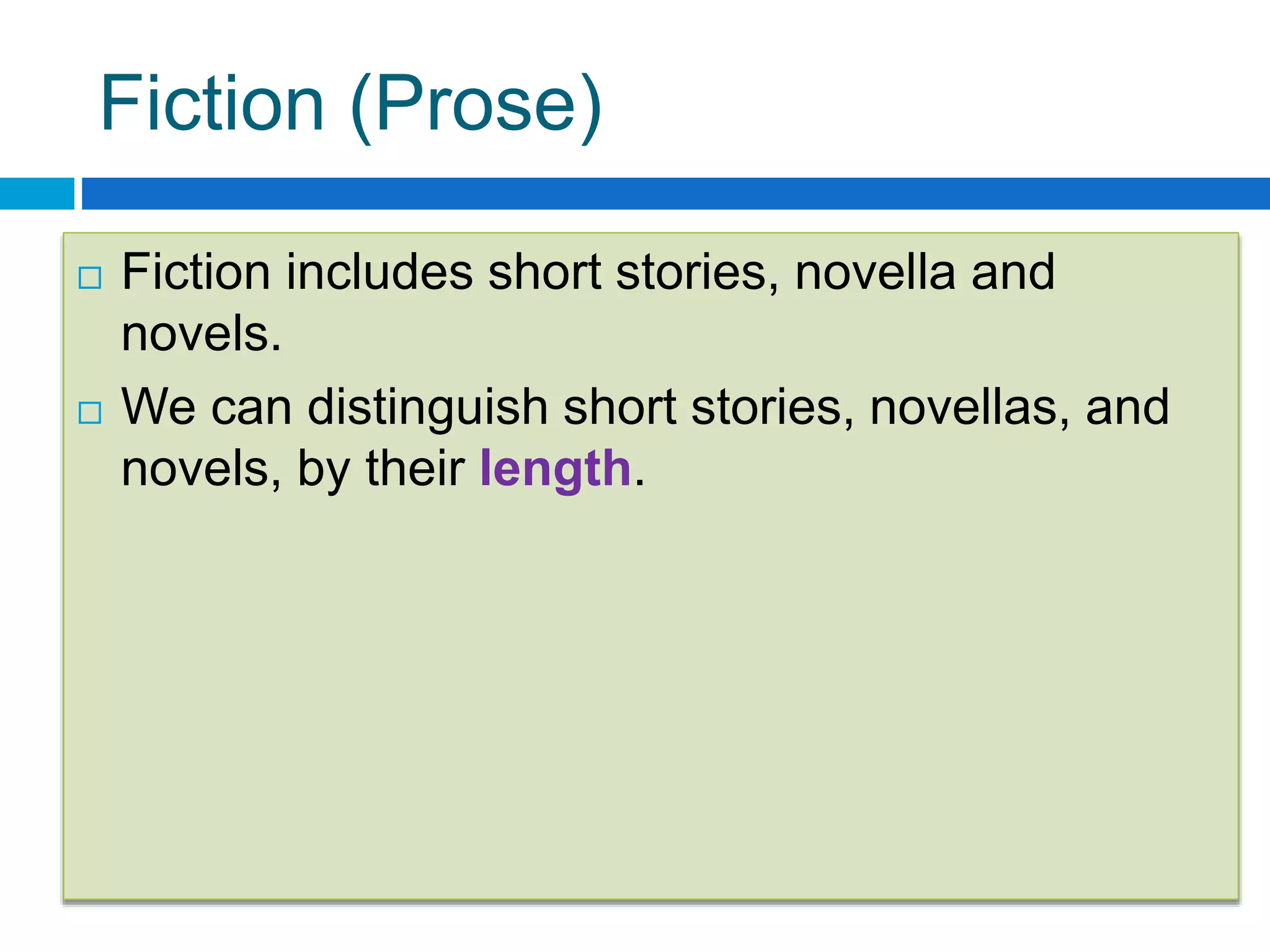 Fundamentals of Literature: Fiction ppt | PPTX