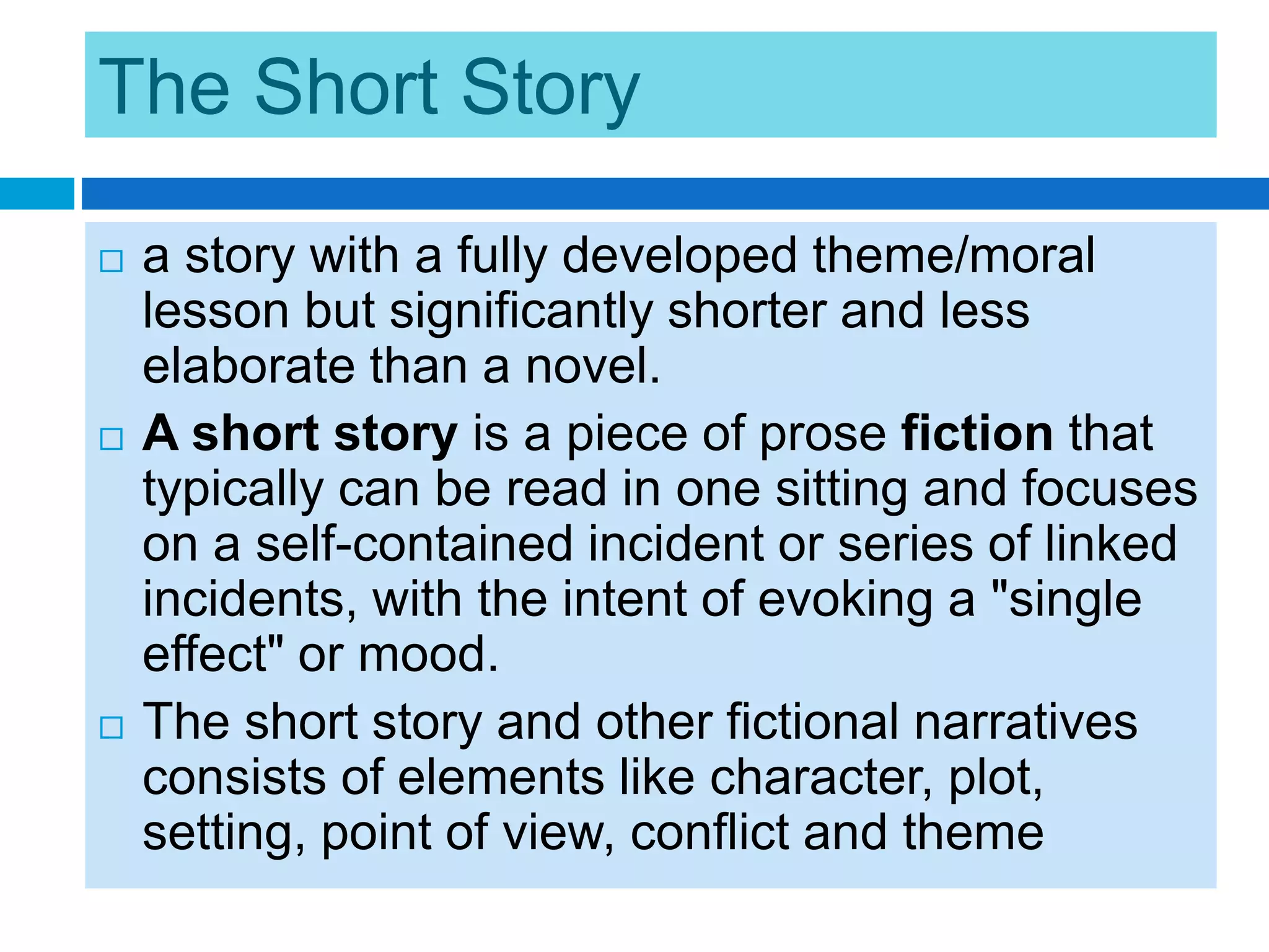 Fundamentals of Literature: Fiction ppt | PPTX