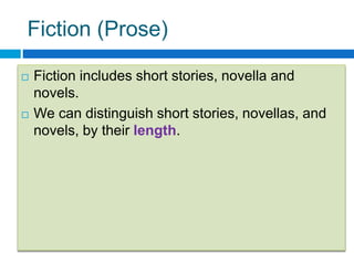 Fundamentals of Literature: Fiction ppt | PPTX