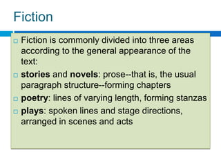 Fundamentals of Literature: Fiction ppt | PPTX