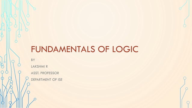 Fundamentals of logic 1 | PDF