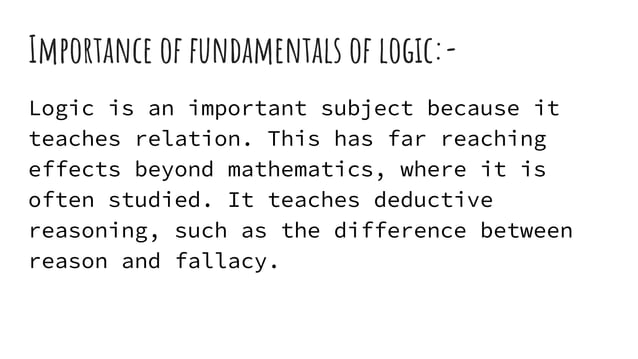 Fundamentals of logic | PPTX