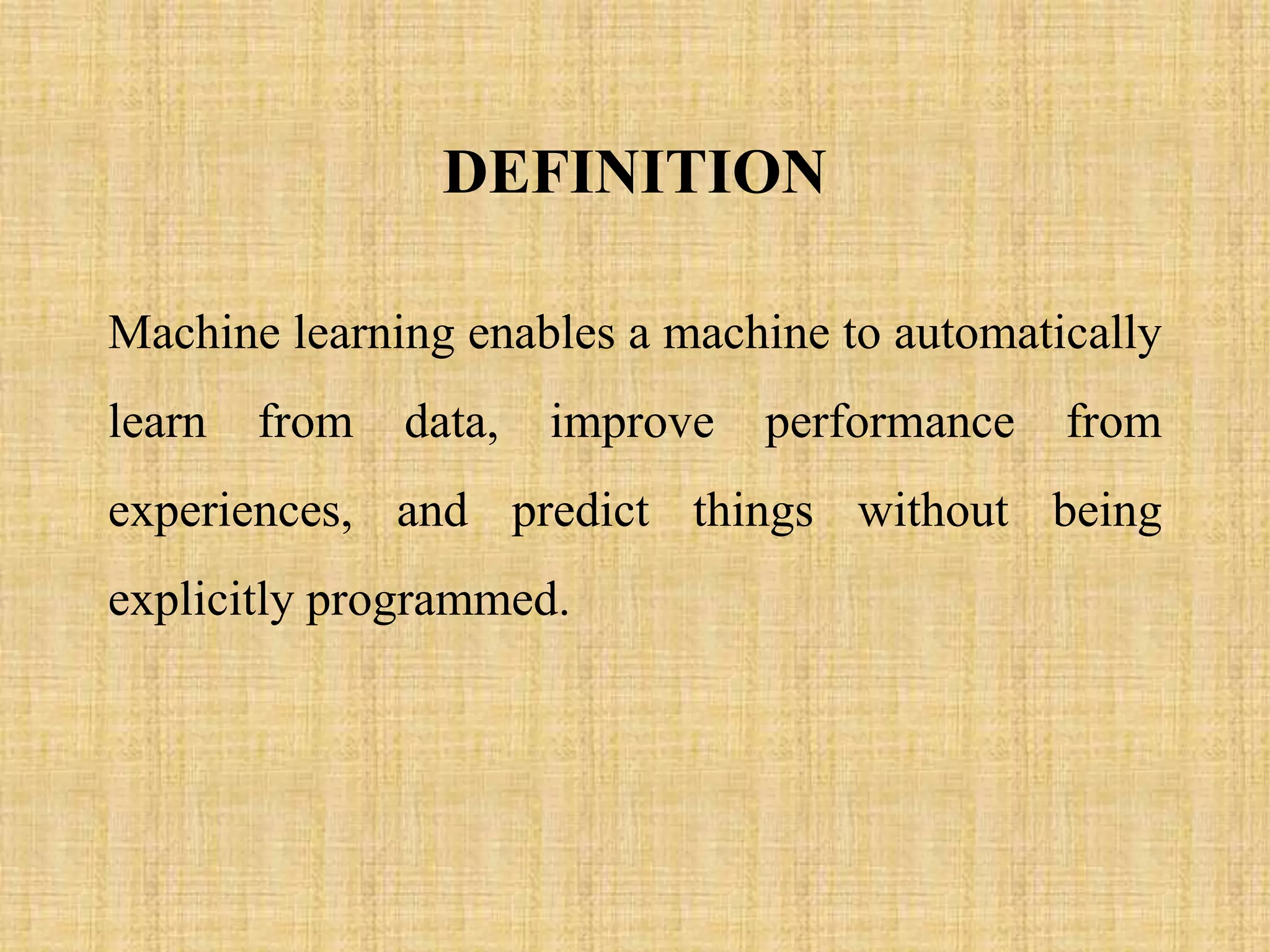 FUNDAMENTALS OF MACHINE LEARNING & IT’S TYPES | PPT