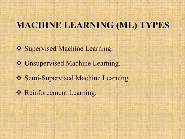 FUNDAMENTALS OF MACHINE LEARNING & IT’S TYPES | PPT