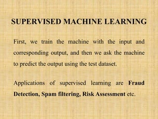 FUNDAMENTALS OF MACHINE LEARNING & IT’S TYPES | PPT