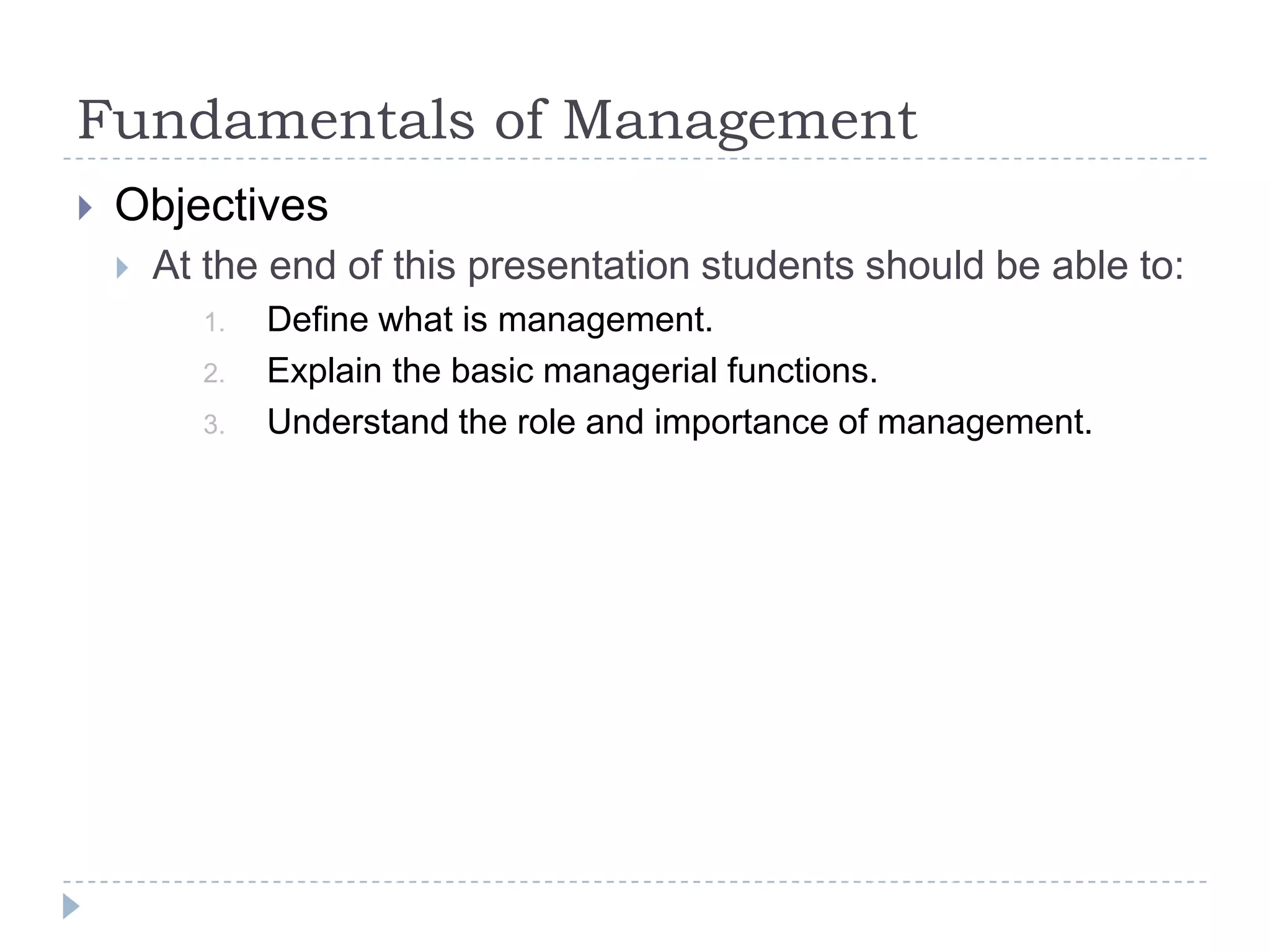Fundamentals of management lesson 1 | PPTX