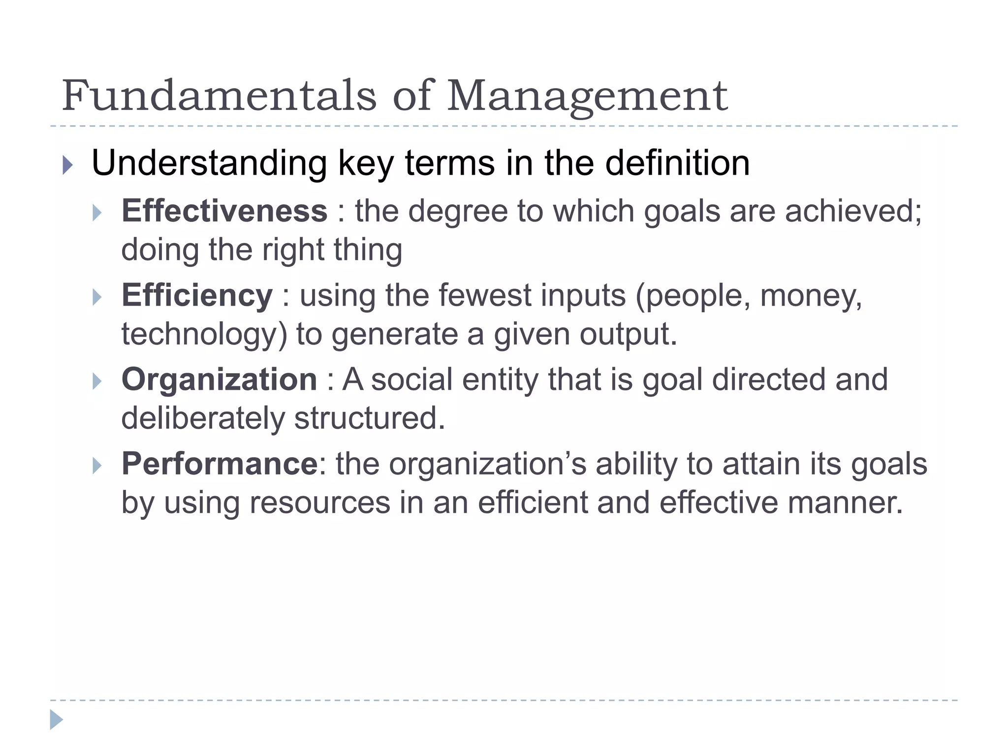 Fundamentals of management lesson 1 | PPTX
