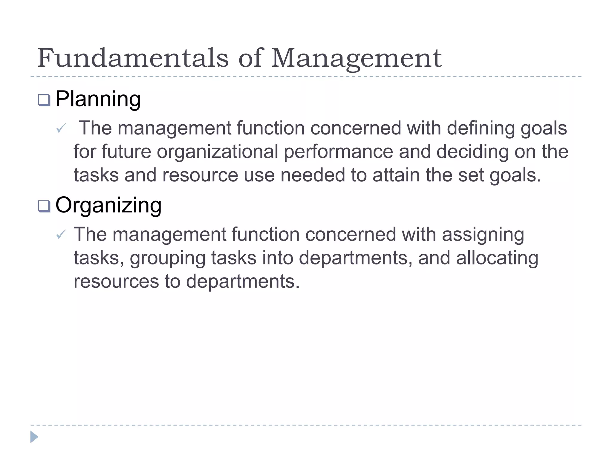 Fundamentals of management lesson 1 | PPTX