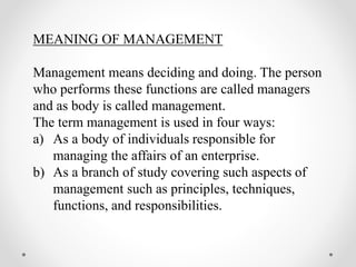 Fundamentals of management (mba) | PPTX
