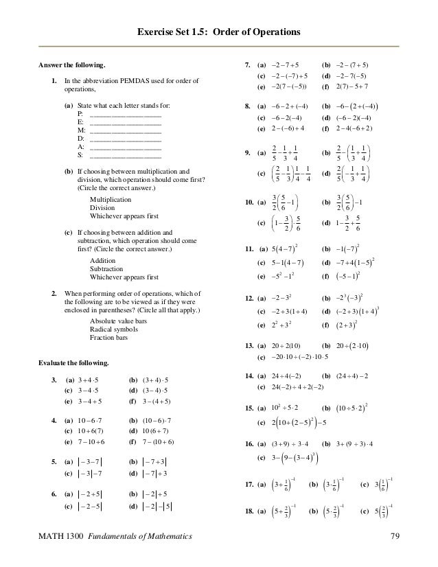 Fundamentals of math