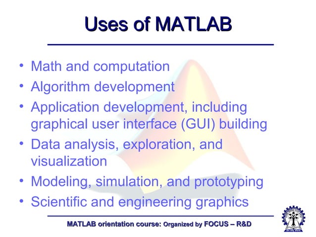 Fundamentals of matlab | PPT
