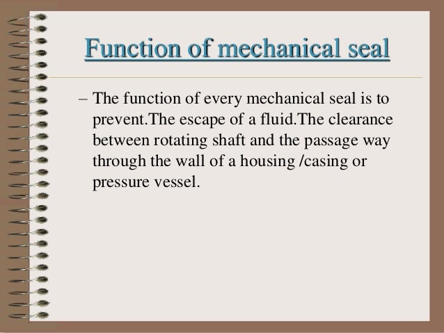 Fundamentals of mechanical seals