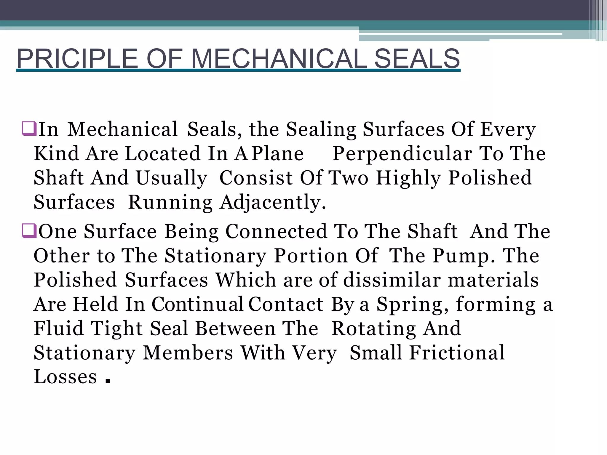 Fundamentals of mechanical seals | PPTX