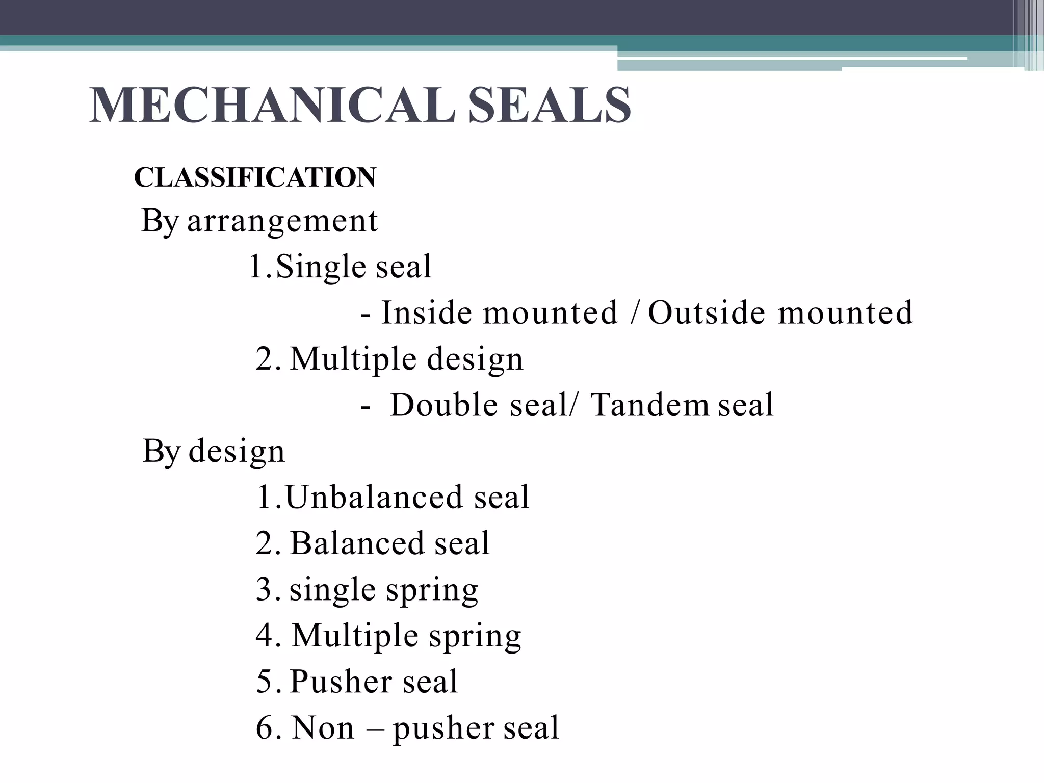 Fundamentals of mechanical seals | PPTX