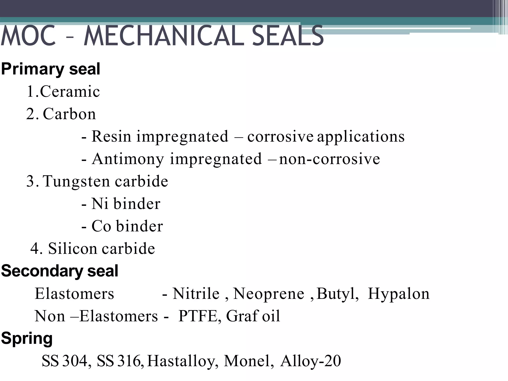 Fundamentals of mechanical seals | PPTX