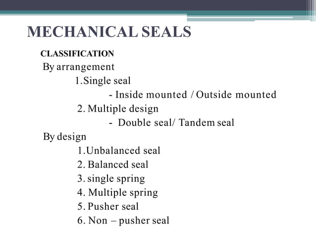 Fundamentals of mechanical seals | PPTX | Physics | Science