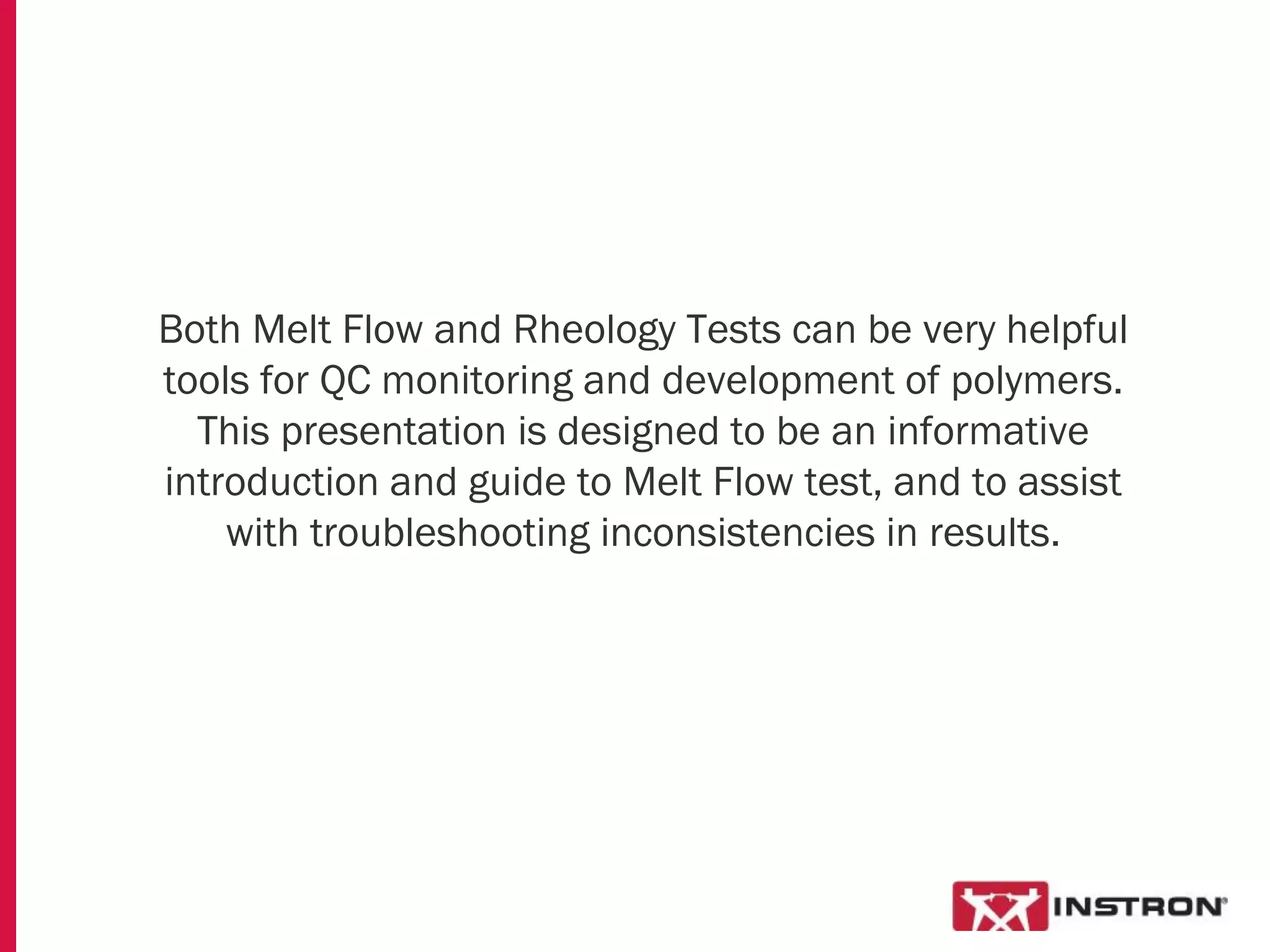 Fundamentals of Melt Flow Testing | PDF