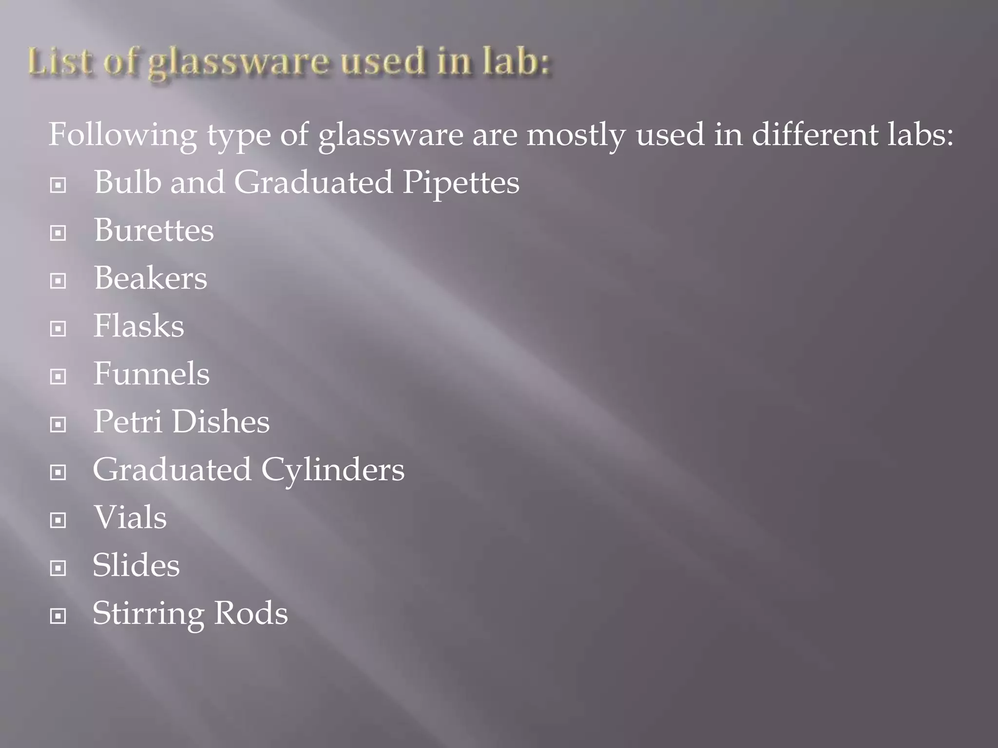 Common Glassware used in Lab | PPTX