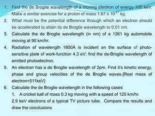 Fundamentals of modern physics, the de-Broglie hypothesis | PPTX