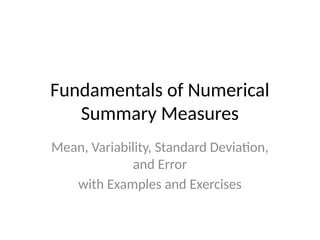 Fundamentals of Numerical Summary Measures.pptx