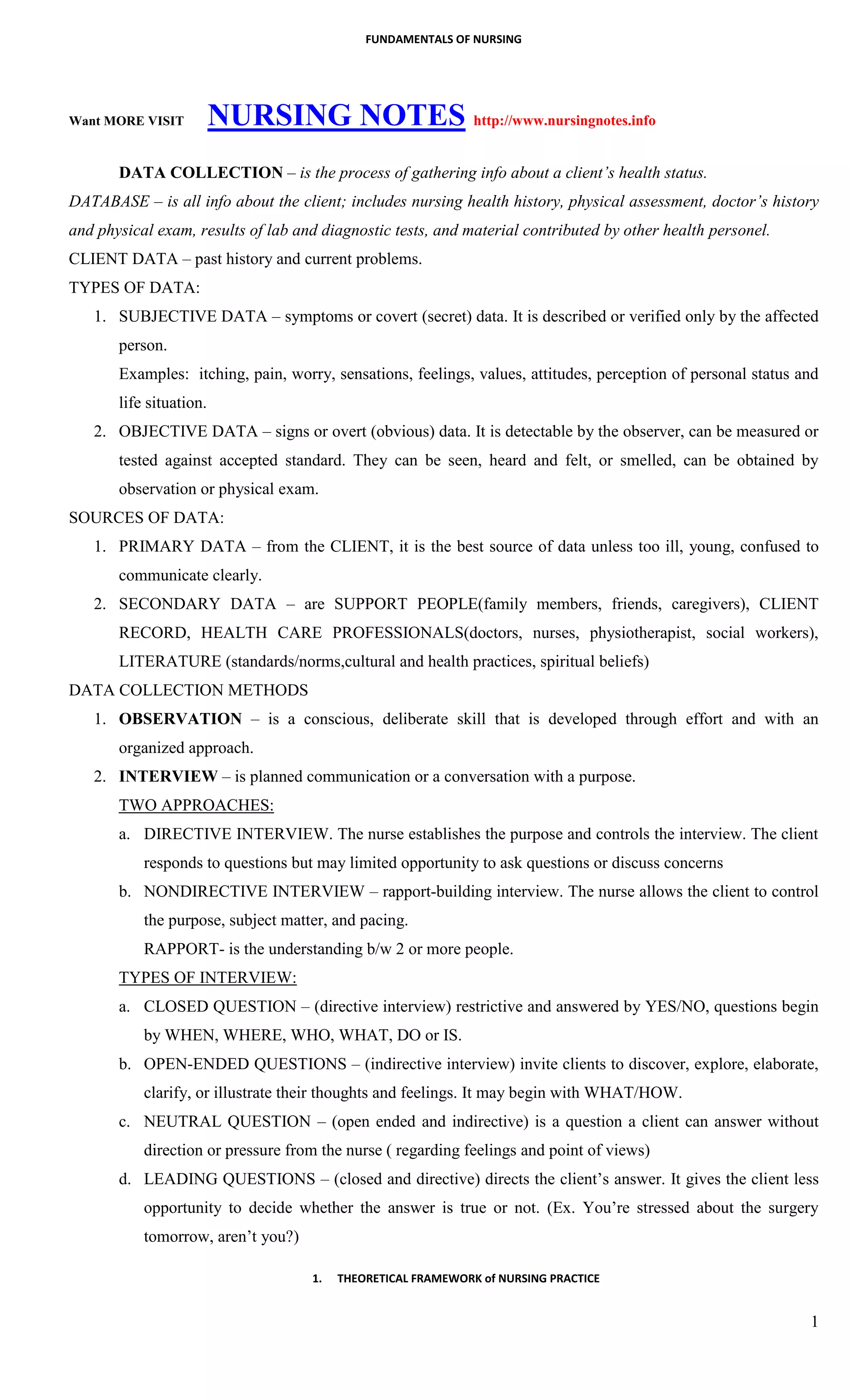 Fundamentals of nursing | DOCX