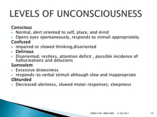Fundamentals of nursing. unconsciousness | PPTX