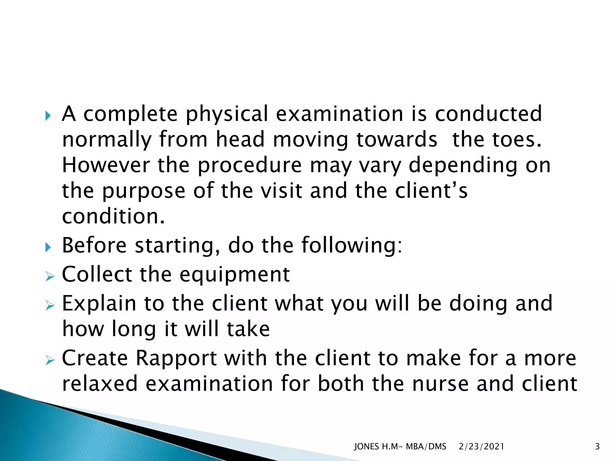 PHYSICAL EXAMINATION | PPTX