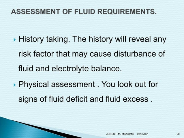 Fundamentals of nursing fluid | PPTX