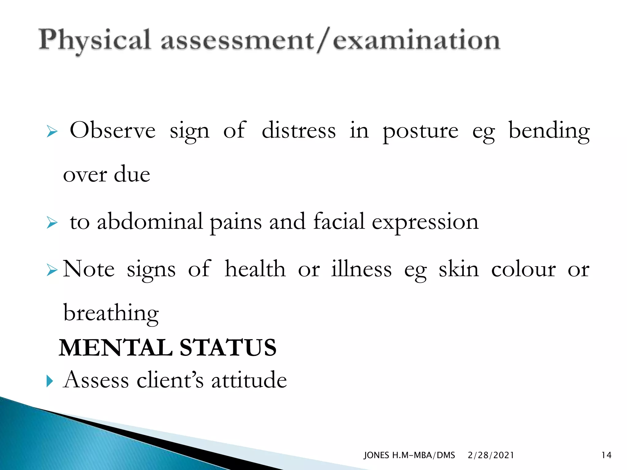 Fundamentals of nursing physical examination | PPTX