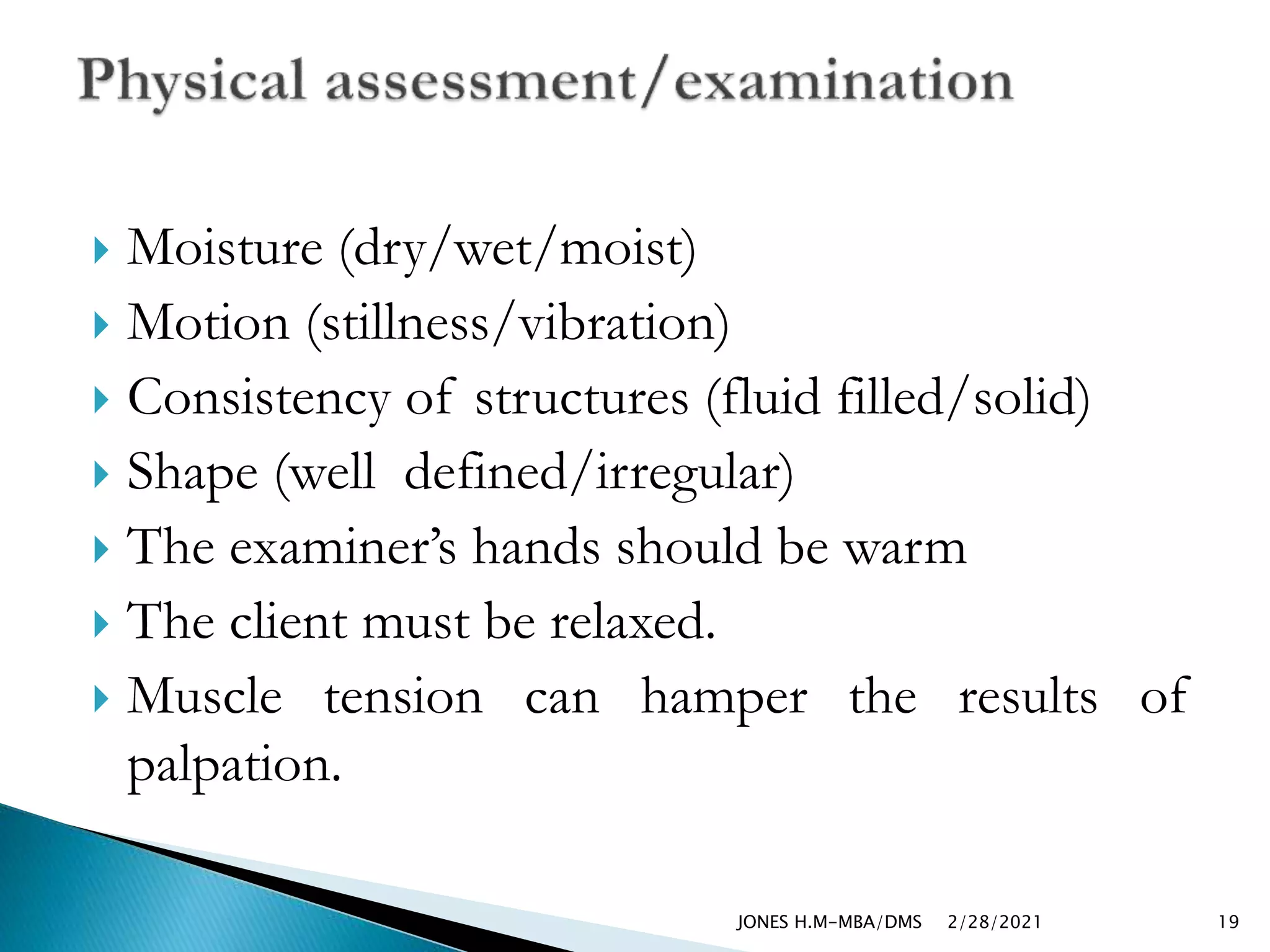 Fundamentals of nursing physical examination | PPTX