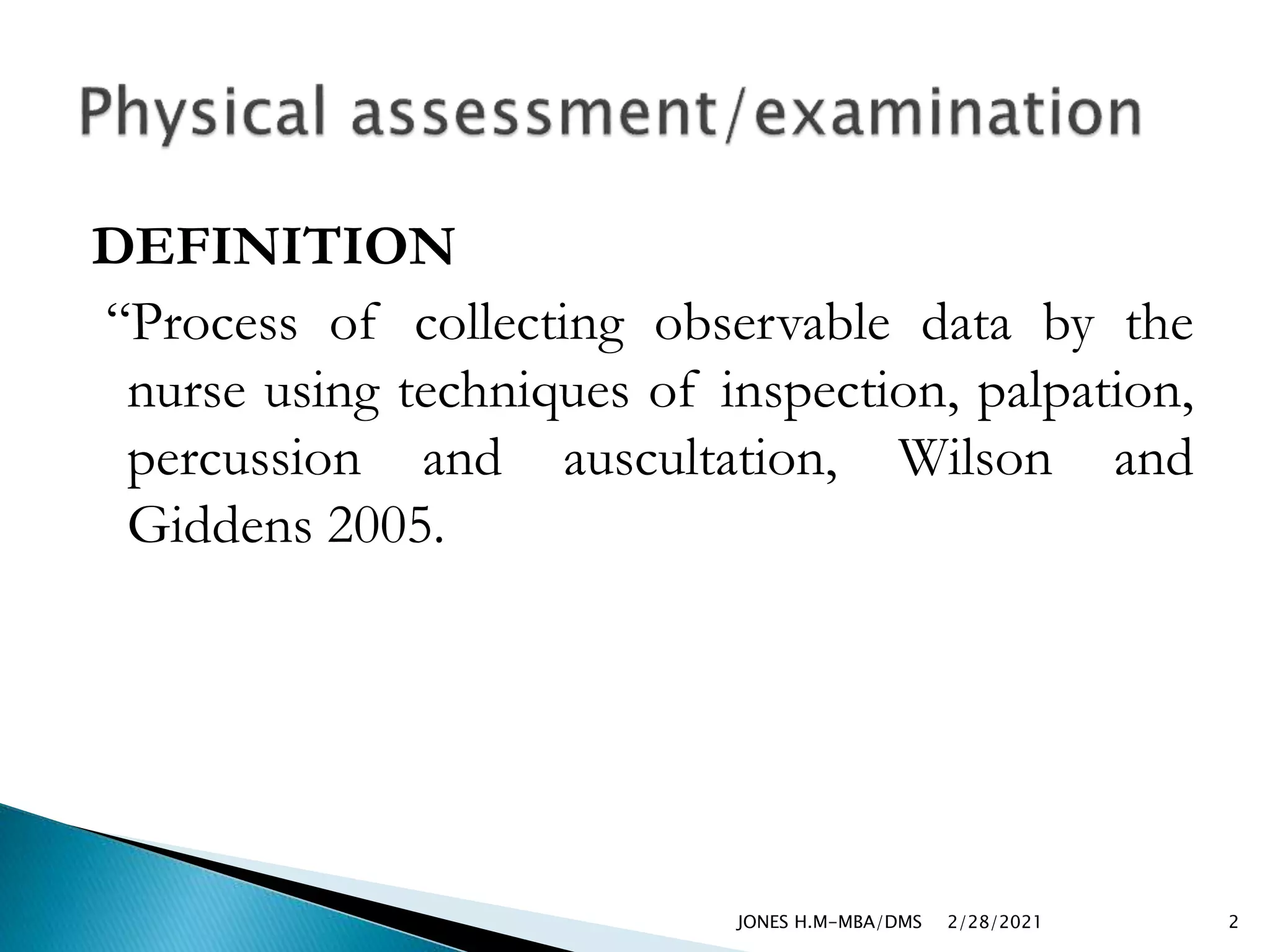 Fundamentals Of Nursing Physical Examination Pptx