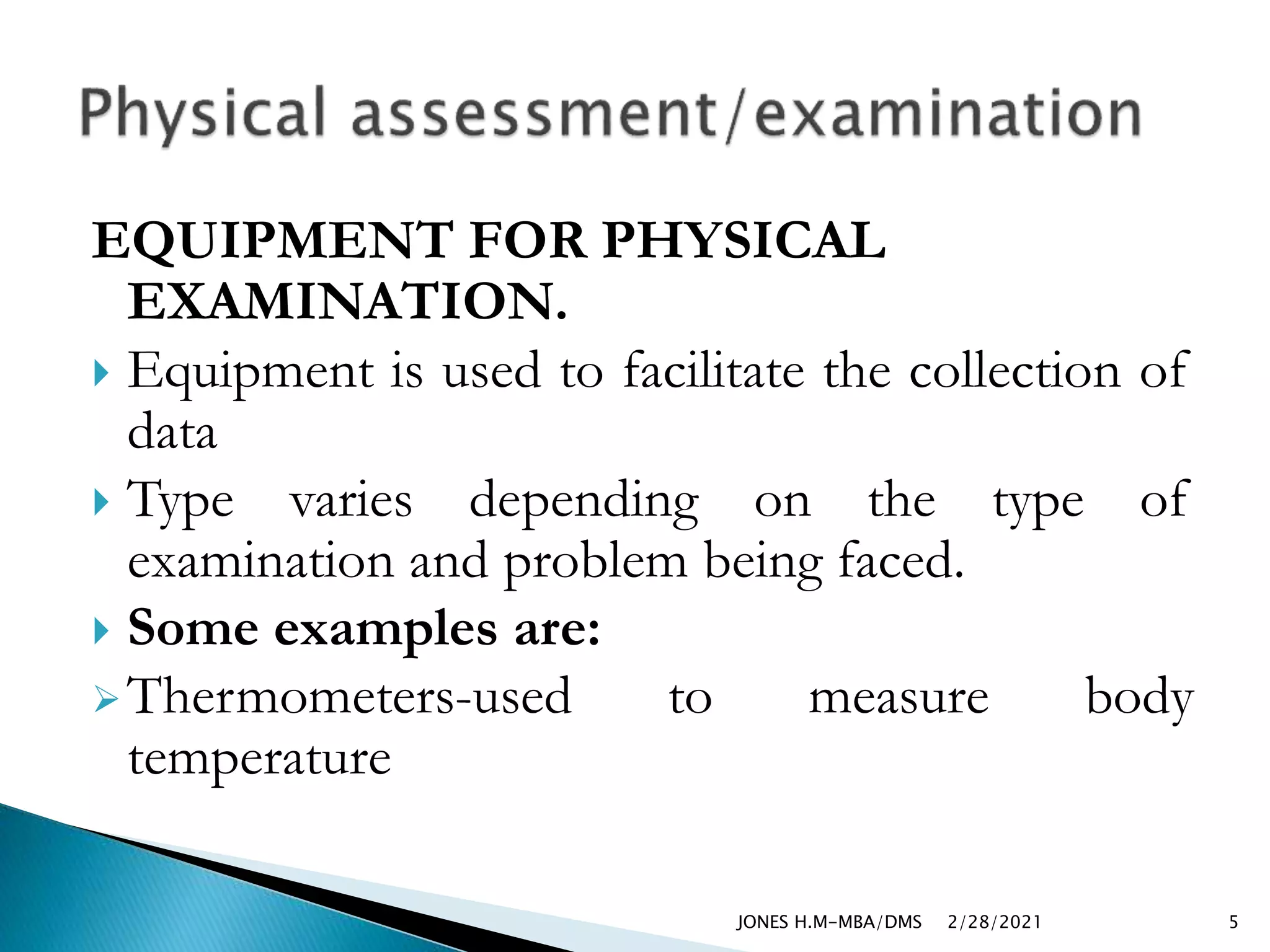 Fundamentals of nursing physical examination | PPTX