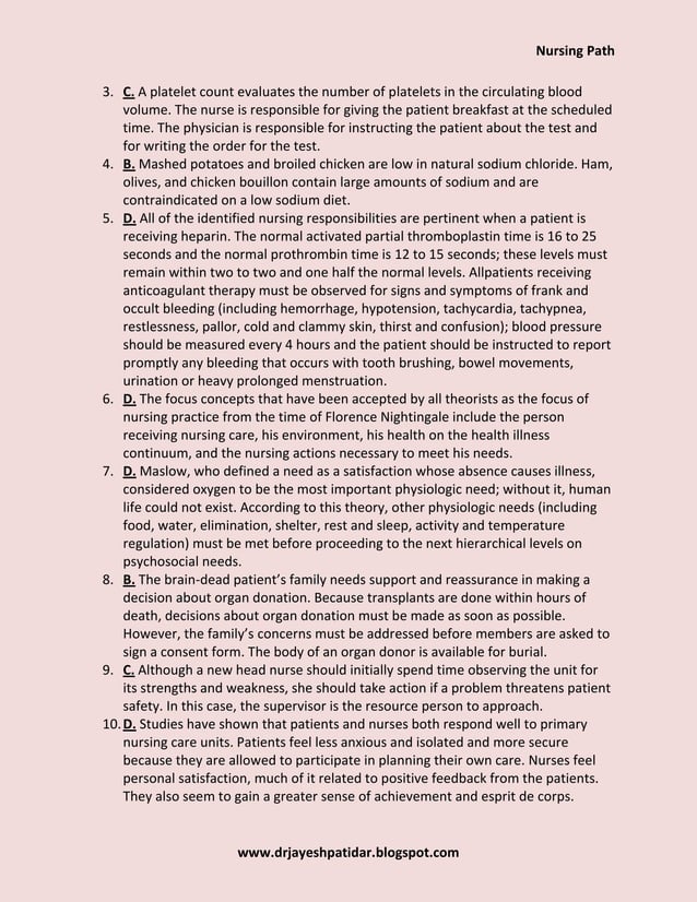 Fundamentals of nursing practice exam | PDF