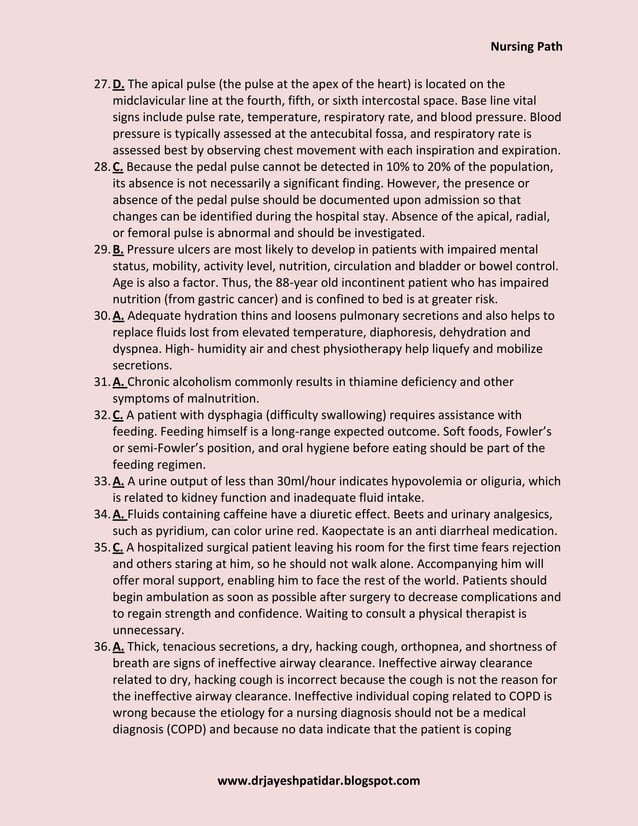 Fundamentals of nursing practice exam | PDF