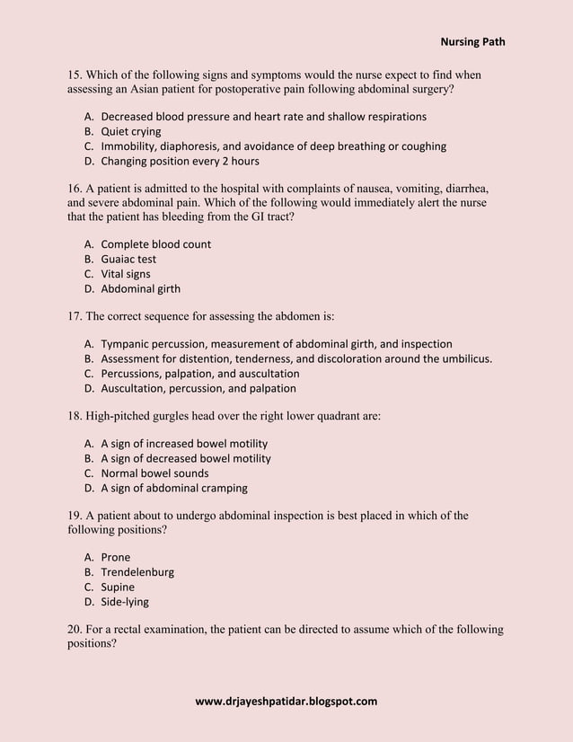 Fundamentals of nursing practice exam | PDF