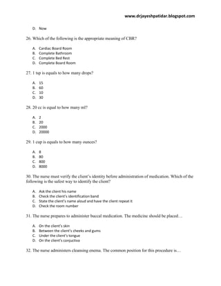 Fundamentals of nursing practice exam 1 | PDF