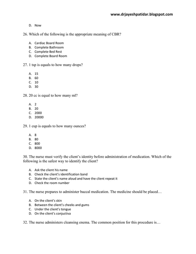Fundamentals of nursing practice exam 1 | PDF