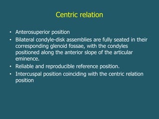 fundamentals of occlusion.pptx | Dental Health | Diseases and Conditions