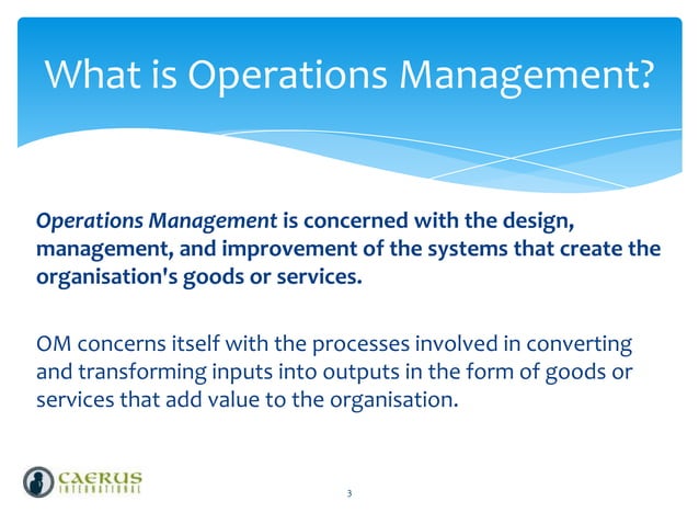 Fundamentals of operations management | PPTX