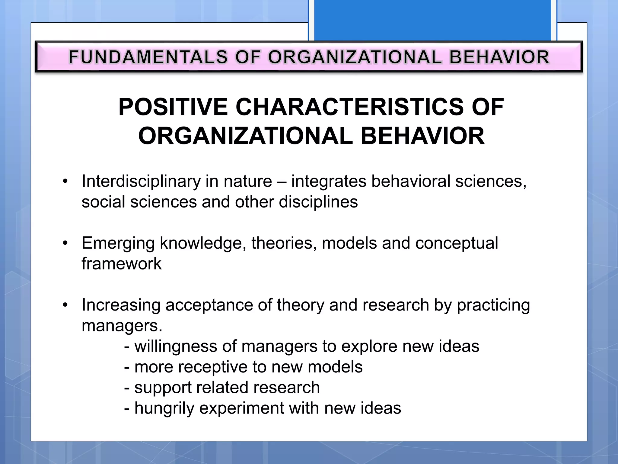 Fundamentals of organizational behavior | PPTX