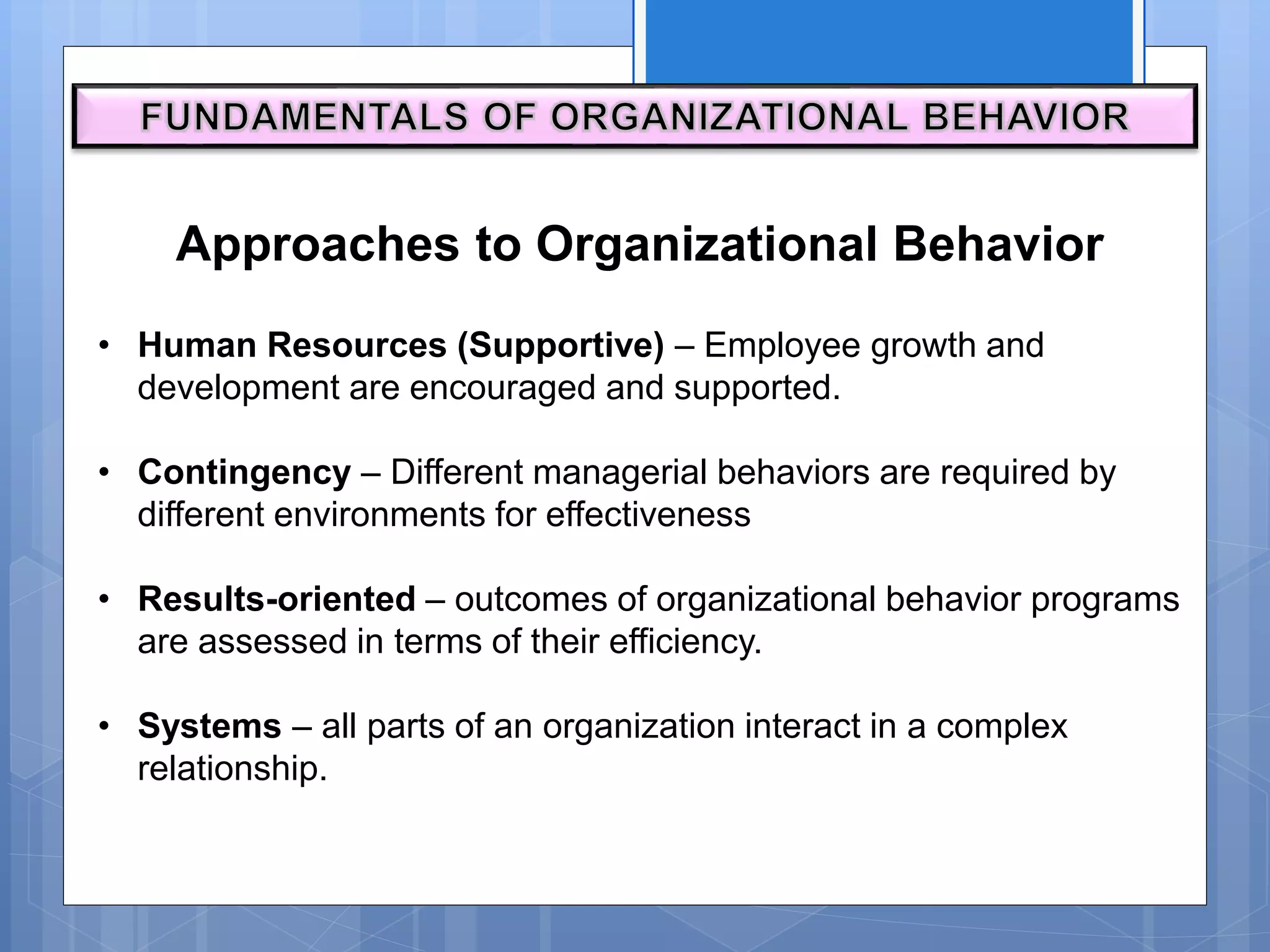 Fundamentals of organizational behavior | PPTX