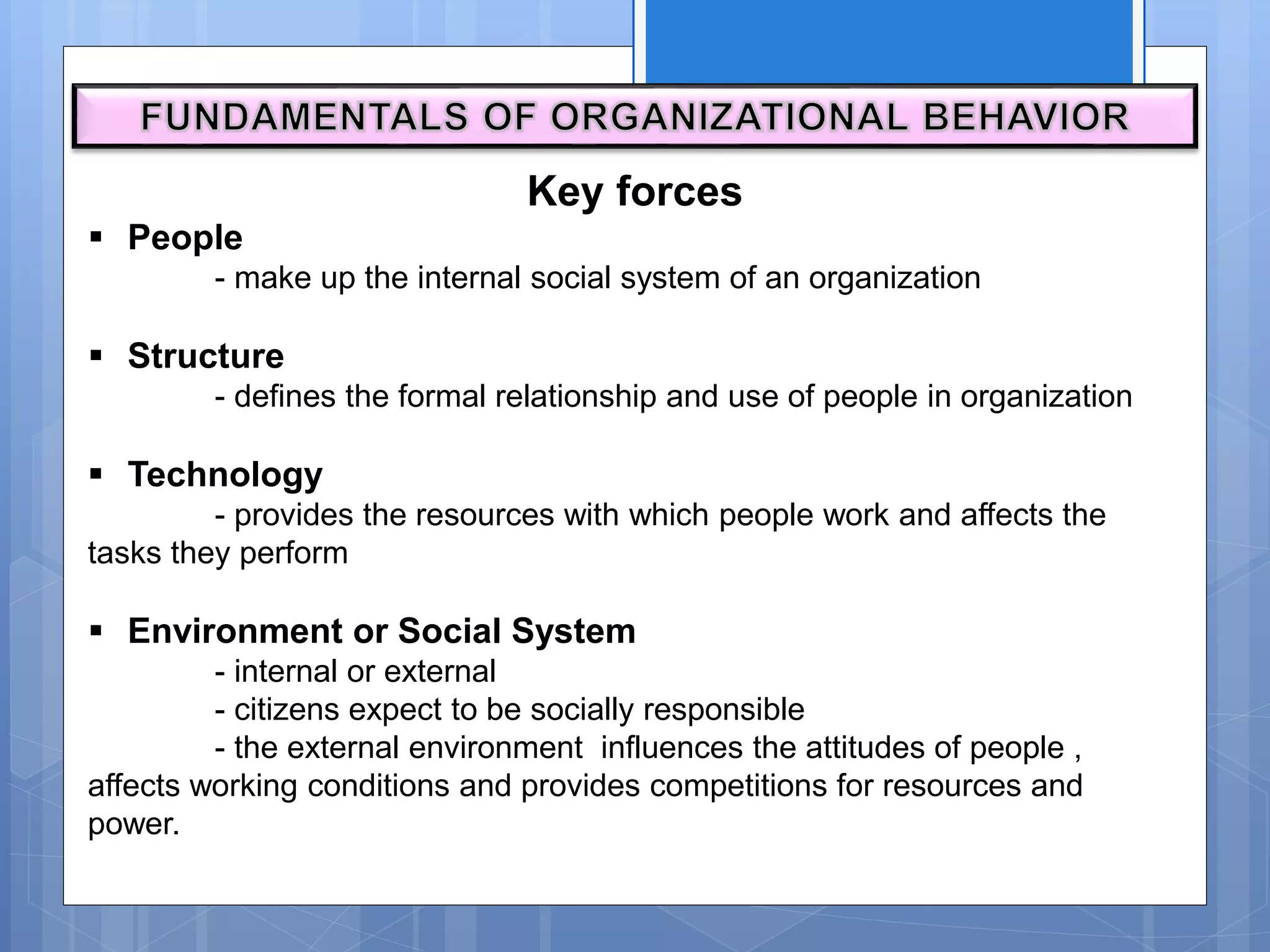 Fundamentals of organizational behavior | PPTX