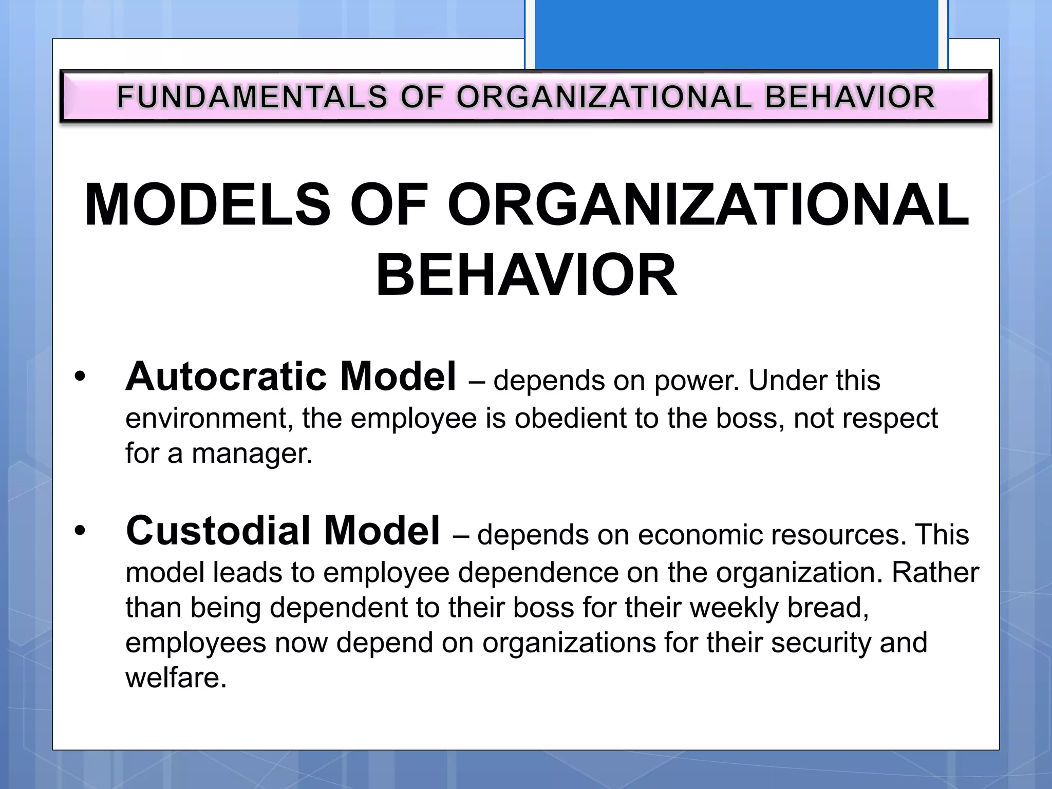 Fundamentals of organizational behavior | PPTX