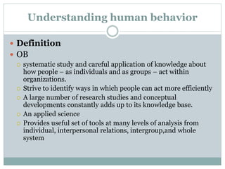 Fundamentalsoforganizationalbehaviorppt 130629000255-phpapp01 | PPTX