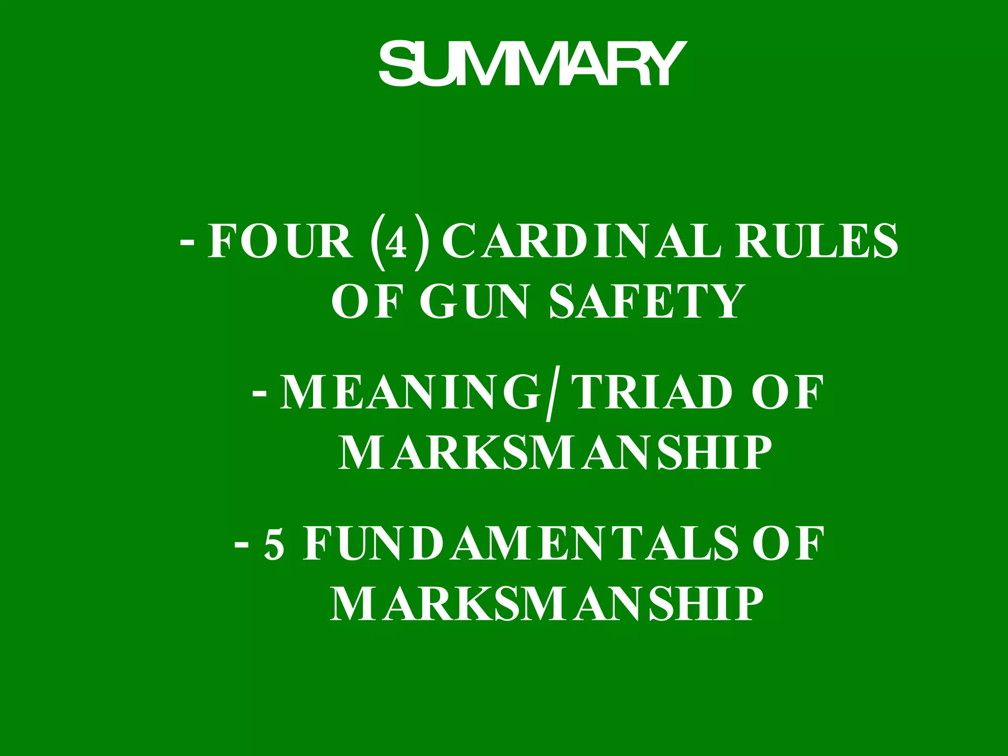 Fundamentals Of Pistol Marksmanship | PPT