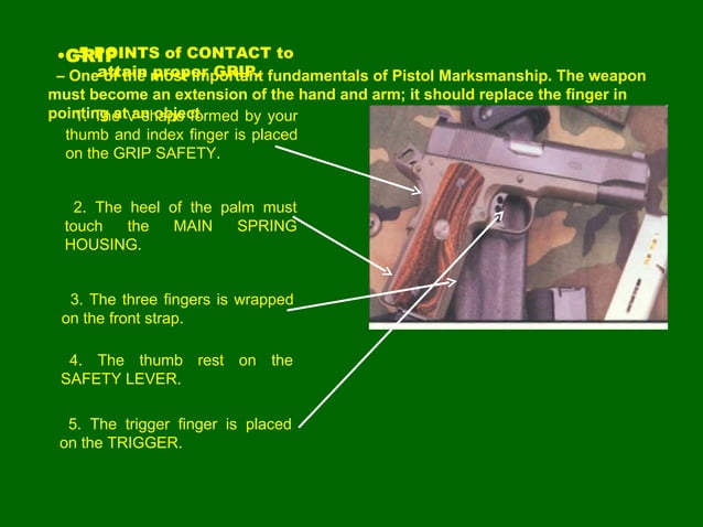 Fundamentals Of Pistol Marksmanship | PPT | First Aid | Injuries